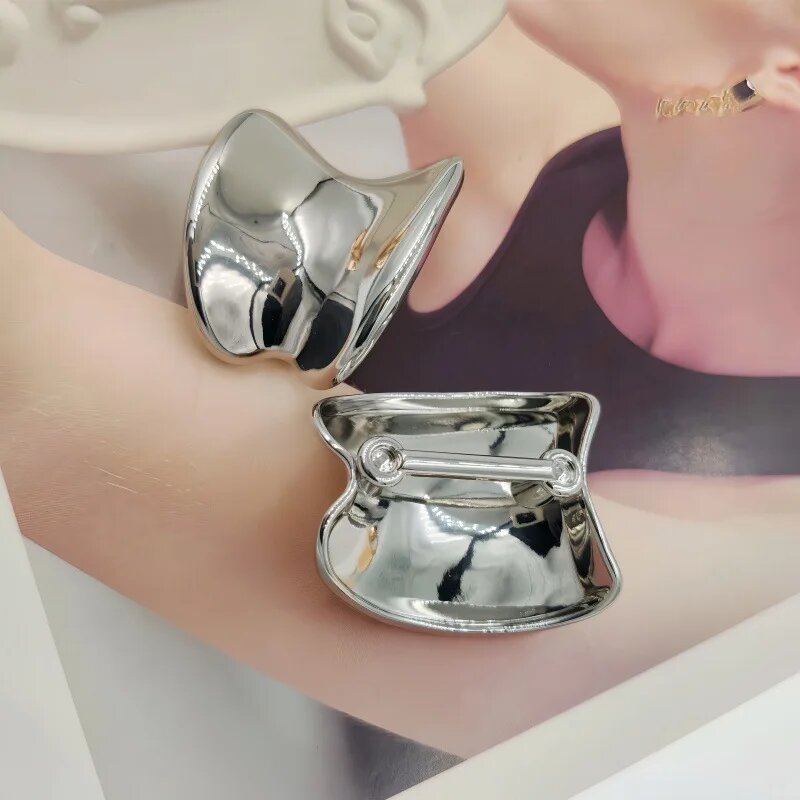 Металлические пряжки в форме седла золотого цвета Silver (1 piece)