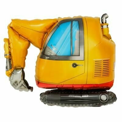 Воздушный шар фольгированный весёлая затея Экскаватор, желтый, 30"