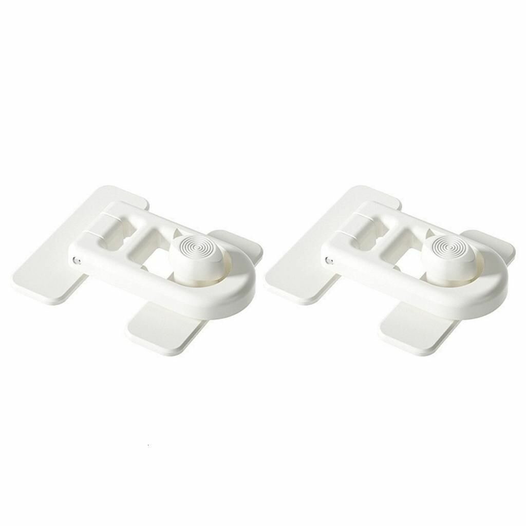 2 шт. Замки для крышки унитаза, прочные невидимые защиты, защелки для холодильника, легкое снятие, подходят для большинства ванных комнат, Белый