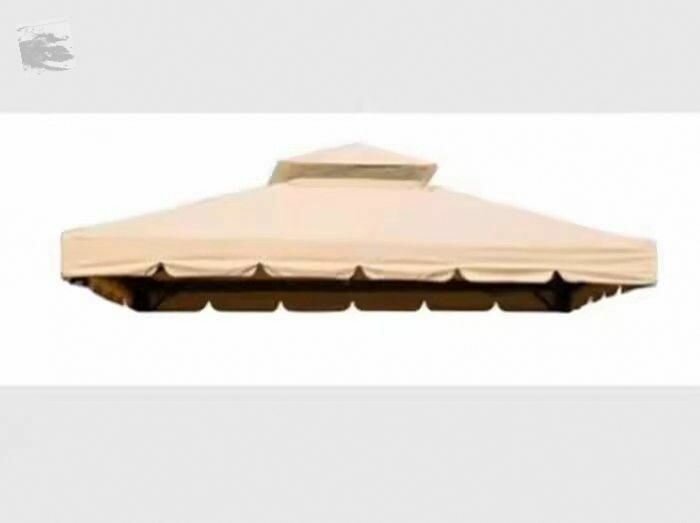 Наружный тент-крыша с двойным верхом 4 х 4 м для беседки, зеленый01