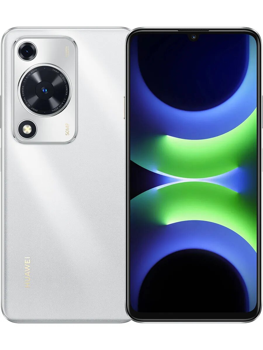 Смартфон Huawei Y63 Nova, 128ГБ, 6ГБ ОЗУ, 90Гц, NFC, GPS, двухсимочный, серебристый