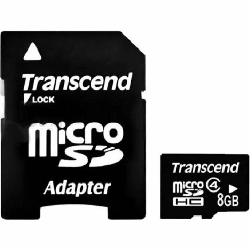 Карта памяти Transcend microSDHC 8Gb Cl4 +ад, TS8GUSDHC4