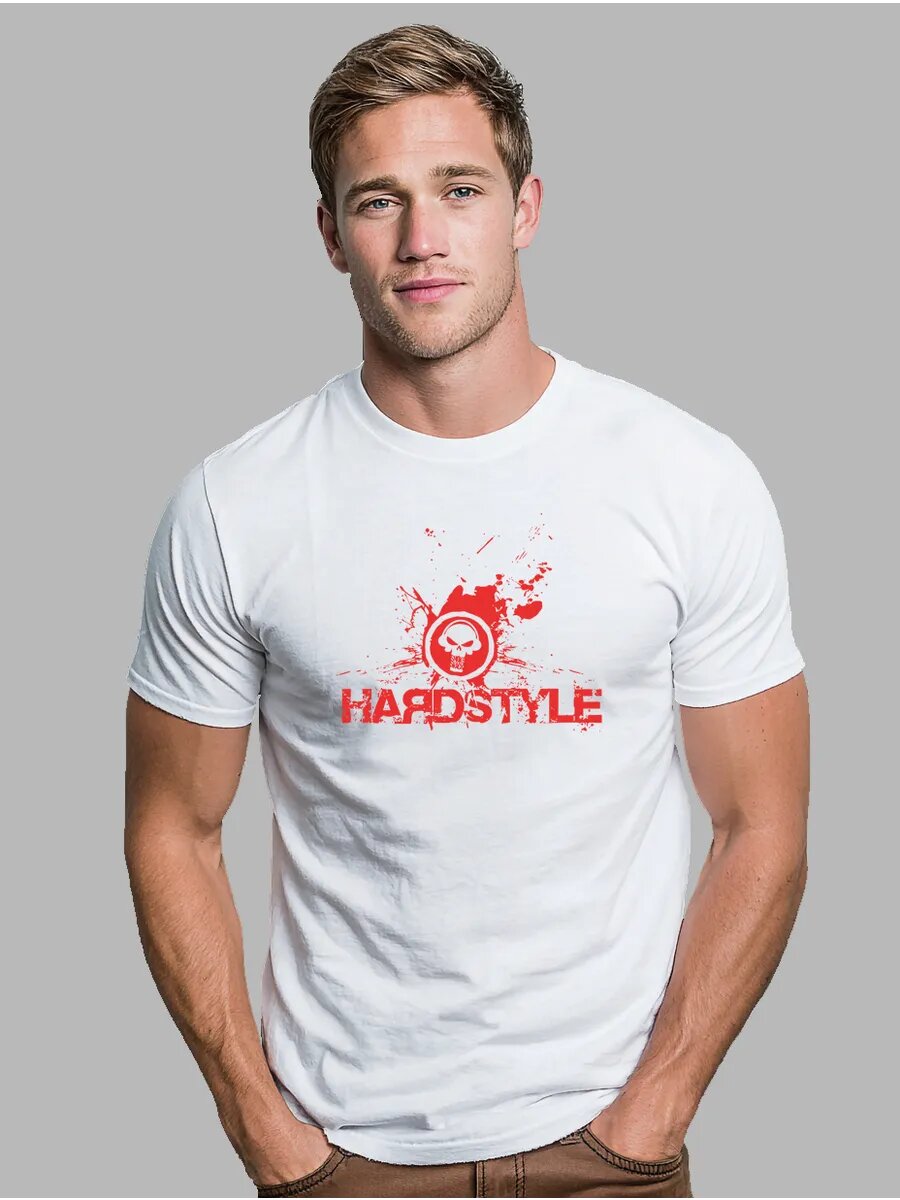 Футболка hardstyle, размер 5XL, белый — фото 1