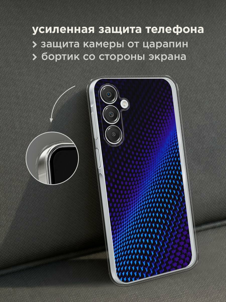 Чехол на Samsung Galaxy A16 / Самсунг А16 с принтом "Синий карбон" — фото 1