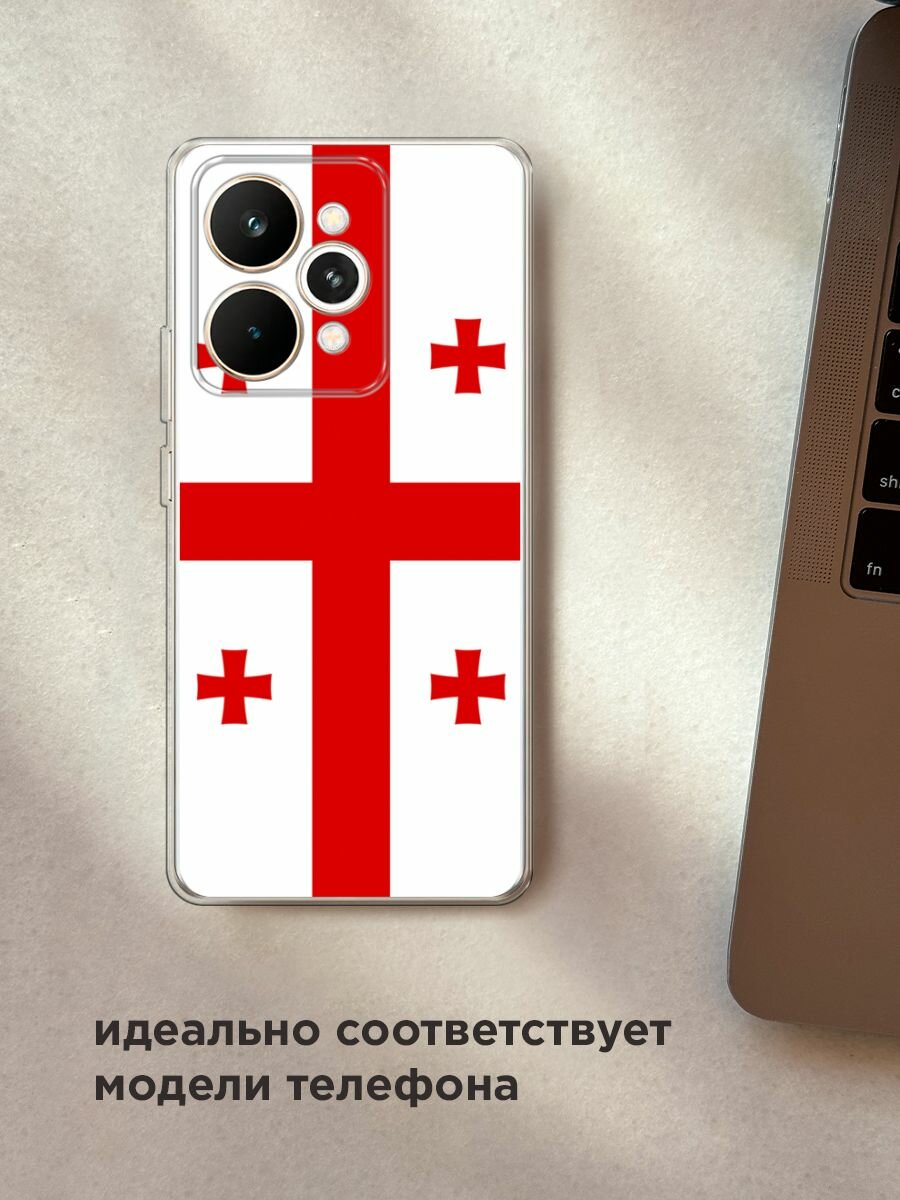 Чехол на Realme 15 Pro / Реалми 15 Про с принтом "Флаг Грузии" — фото 1