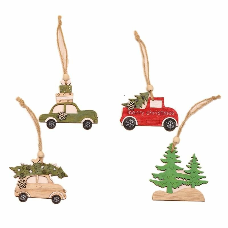 4 шт. Подвесные игрушки на ёлку: машинки, собачки, - 1