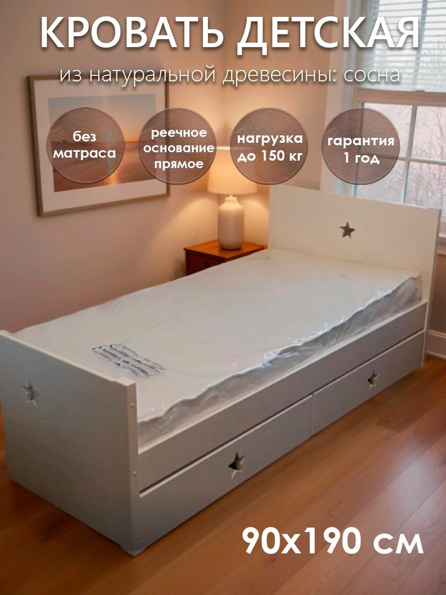 Детская кровать Луиза с бортом 90x190