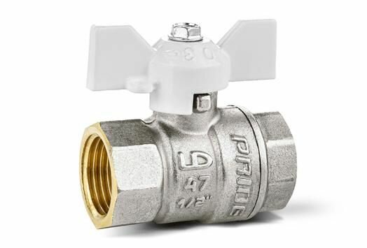 Кран шаровой LD Pride 11б27п1, Ду20, Ру40, 3-4" ВВ, белая ручка бабочка