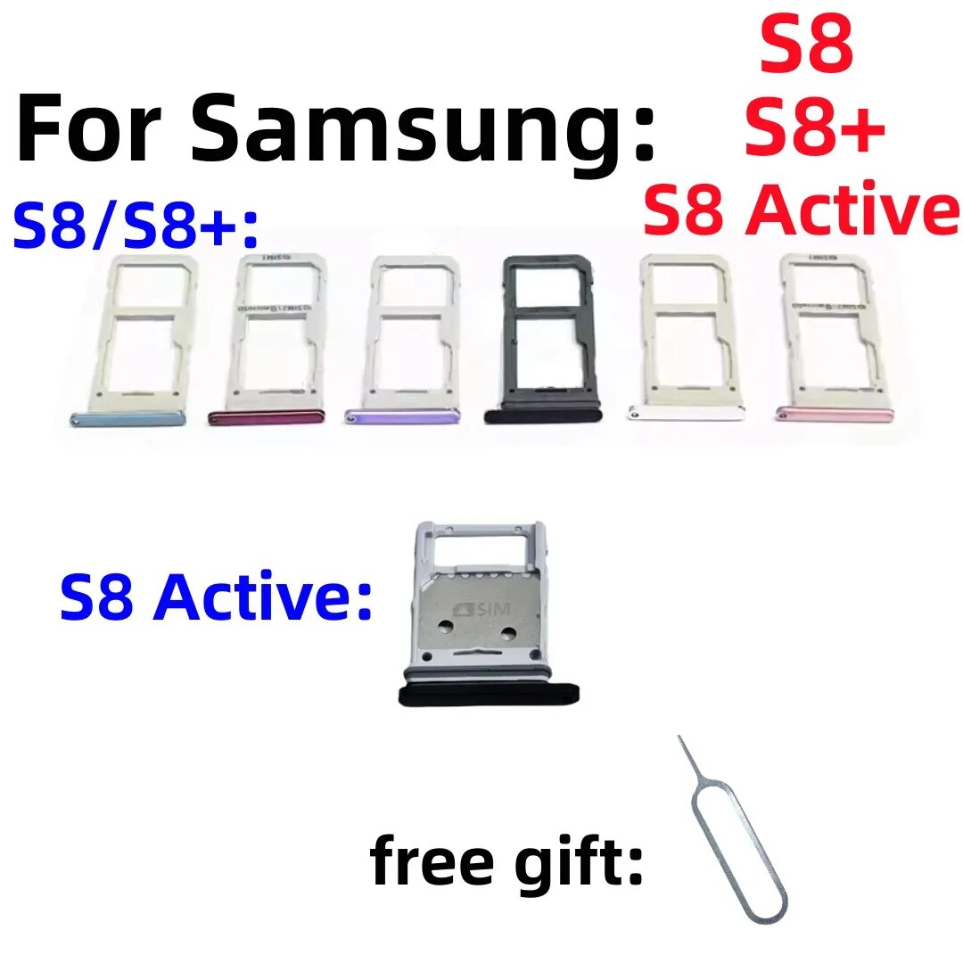 Новинка, адаптер для Micro SIM-карты, SD-карты, слот, выдвижной держатель для Samsung Galaxy S8, S8 Plus, S8 +, S8Active, SM-G9500 G9550, G892U, лоток