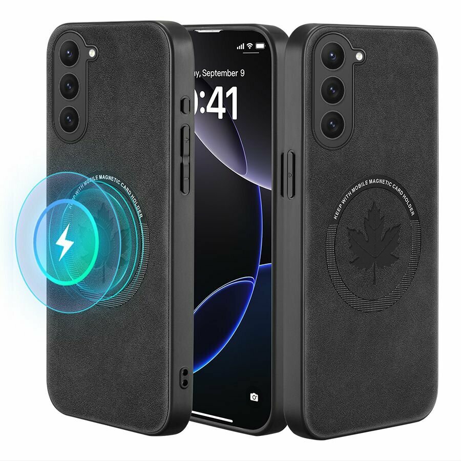 Рисунок кленового листа MagSafe чехол для Samsung Galaxy S23+ Plus(Самсунг Галакси с23 Плюс) Нескользящий и удобный