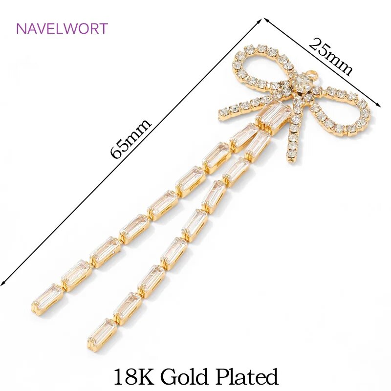 Подвески кисти бахрома из цепочек NAVELWORT золотые латунные 1 piece, 18K Gold Plated