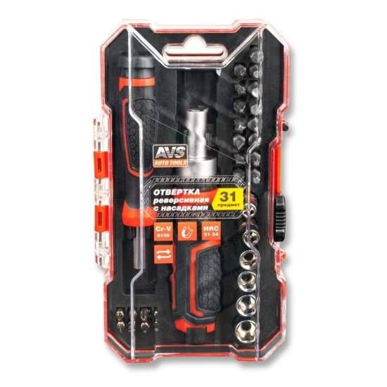 Отвертка реверсивная с насадками Avs 31 предмет ORS31