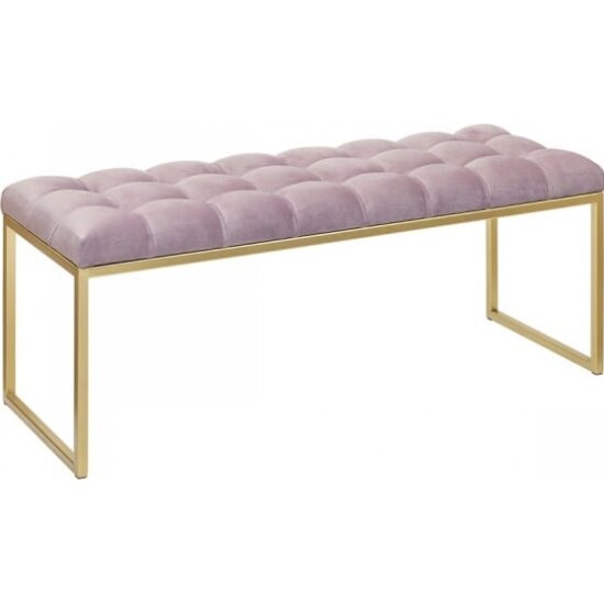 Банкетка Greenween ALBA, золотая, Dusty Pink, каретная стяжка