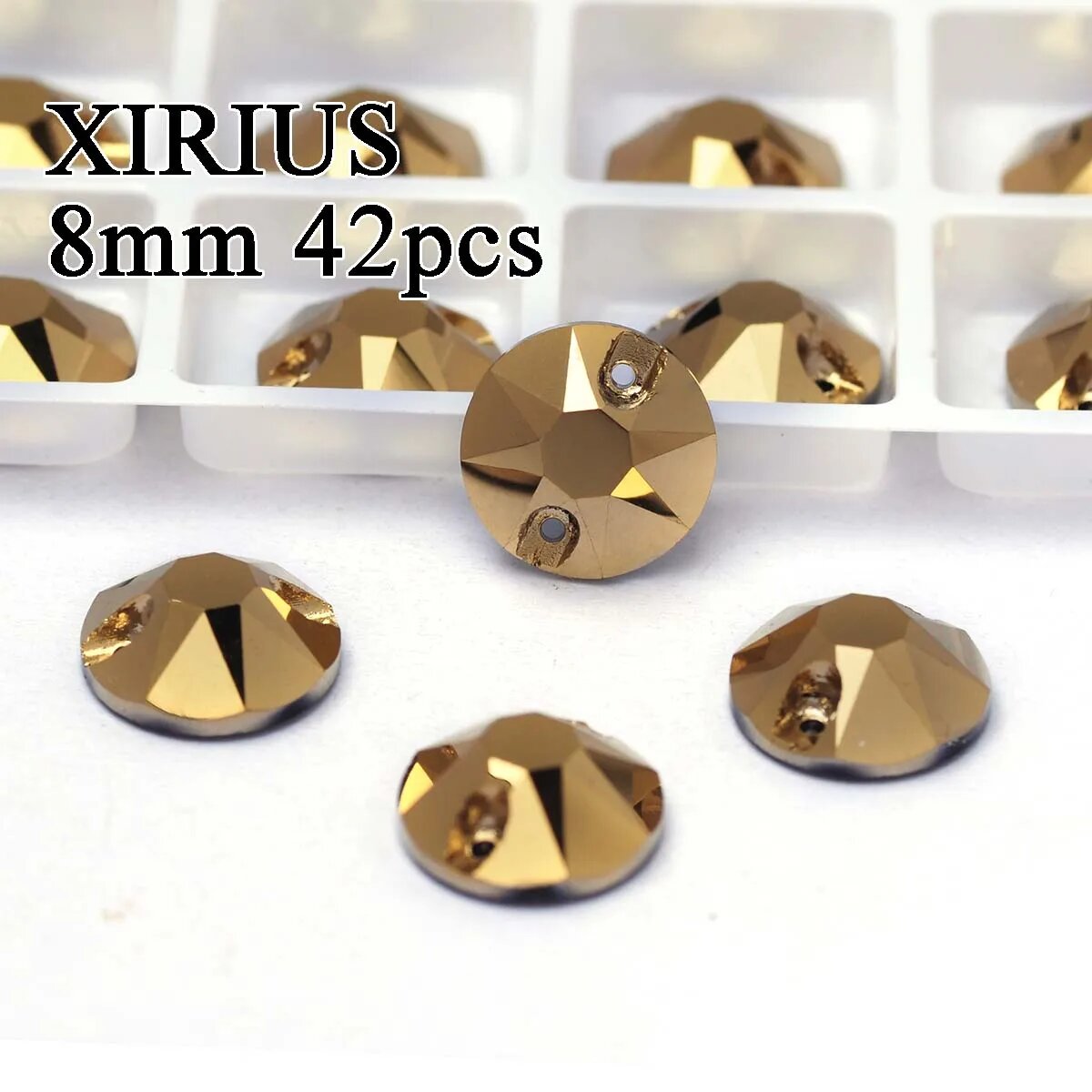 Швейные стразы Pubrilex Aurum кристалл Коричневый, XIRIUS 8mm 42pcs