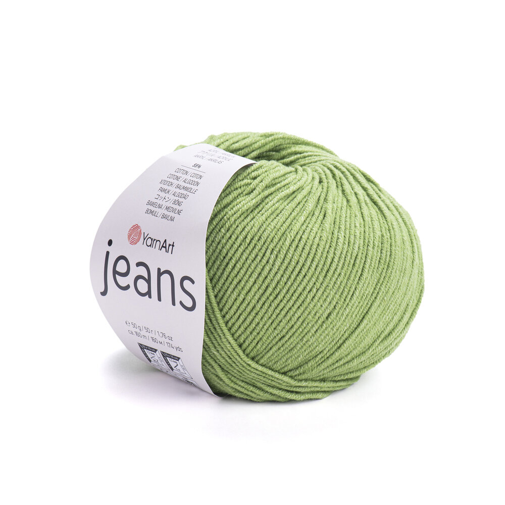Пряжа для вязания YarnArt Jeans 69 фисташка 1 моток 50 гр/160 м 55% хлопок, 45% акрил