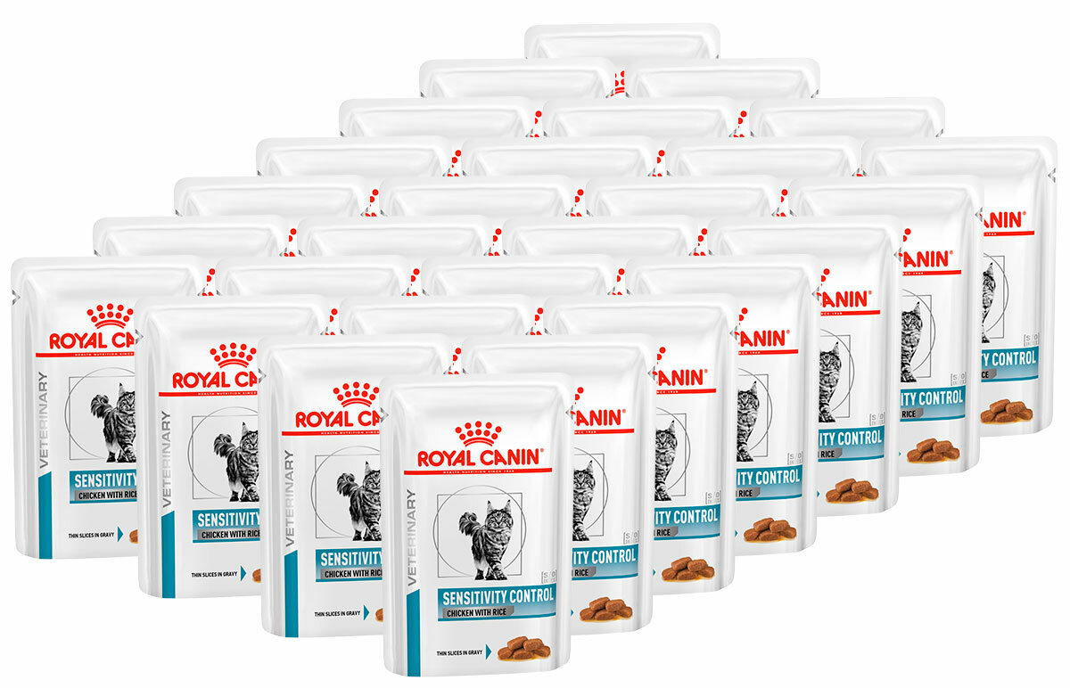 Корм влажный Royal Canin Sensitivity Control для взрослых кошек при пищевой непереносимости, курица и рис, 85 г х 28 шт