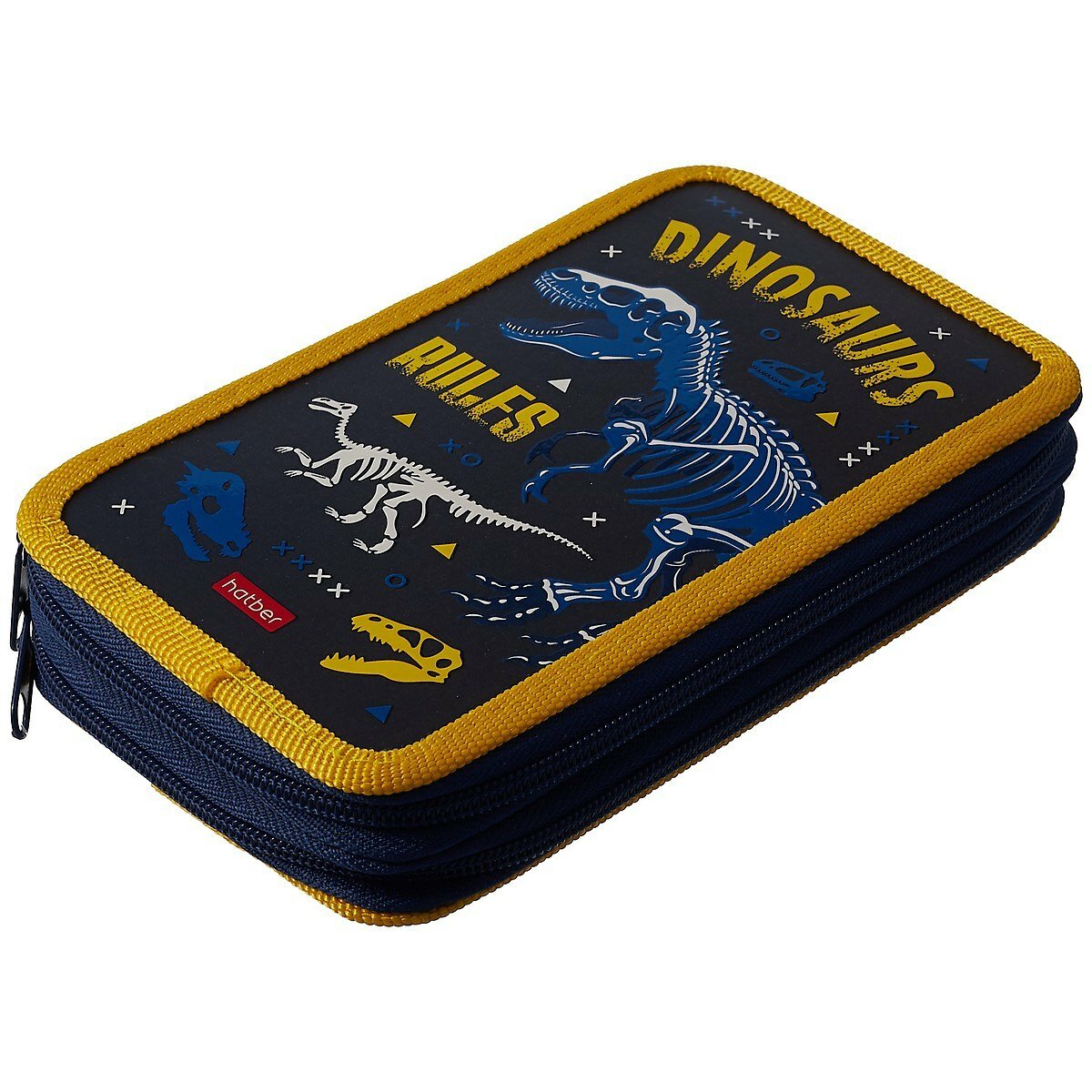 Пенал школьный 2отд. "DINO WORLD" 19*11см, 3D лак