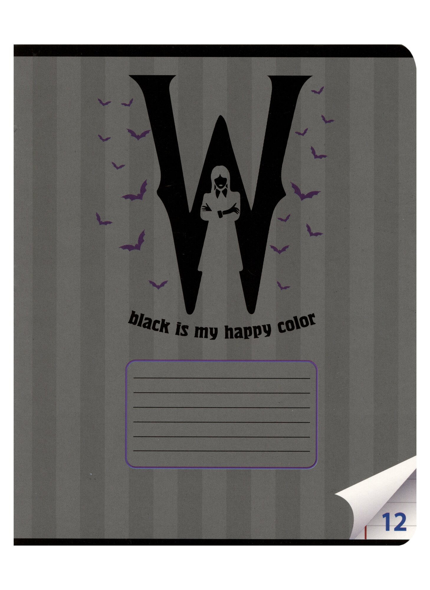 Тетрадь в линейку Centrum, "Вэнсдэй", 12 листов, в ассортименте