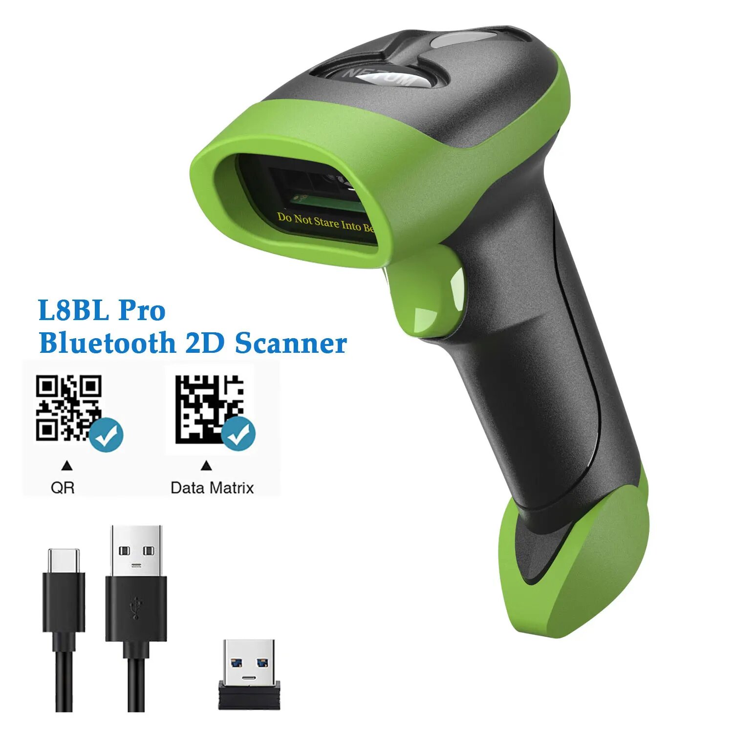 NETUM L8BL беспроводной 2D сканер штрих-кода L8BL Pro Green