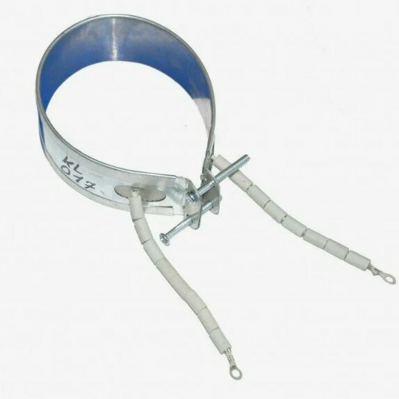 Тэн - хомут для кулера (диспенсера) воды. Диаметр нагревательного элемента 90 мм, 2 электрических контакта.