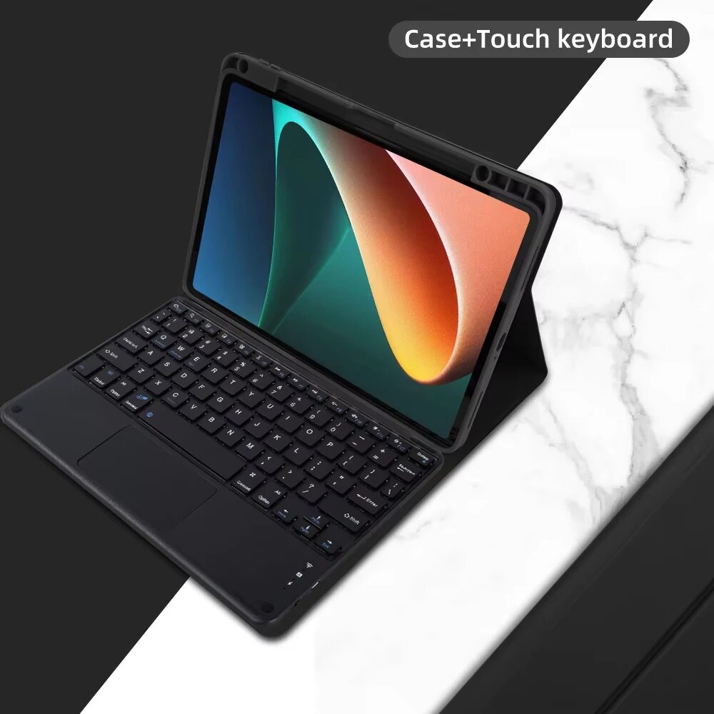 Чехол-клавиатура PULUZ для Xiaomi Pad 7/7 Pro, Mi Pad 8/8 Pro MiPad 6S Pro 12.4in, Black C