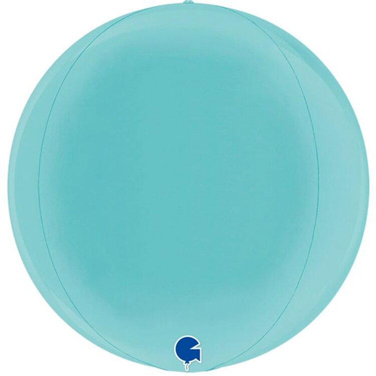 Воздушный шар 3D сфера без рисунка, 15" Пастель Blue