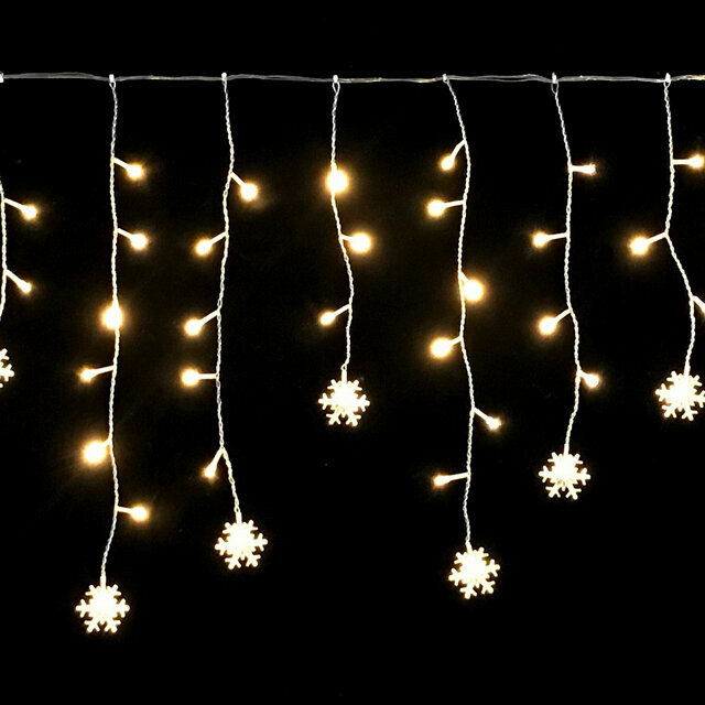 Светодиодная гирлянда бахрома Нежные Снежинки 170*50 см, 100 теплых белых LED ламп, прозрачный ПВХ, контроллер, IP20, Snowhouse, DICLD-100WW-C