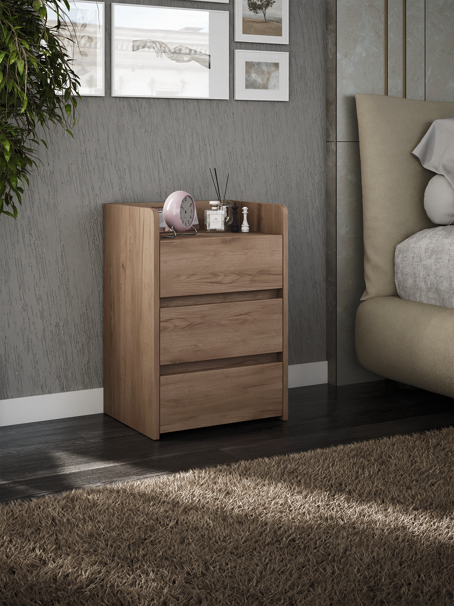 Тумба MFMaster "Vitto-154", ЛДСП, дуб крафт табак, 40см х 57,8см х 32,2см