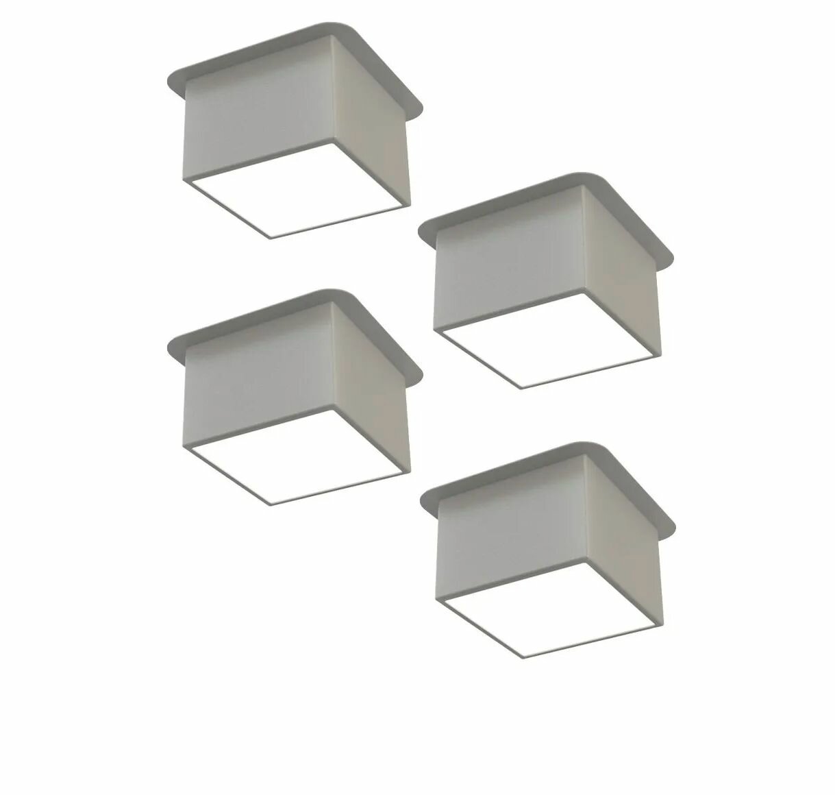 Светодиодный светильник Грильято Домино х4 75х75 24Вт 4000К серый