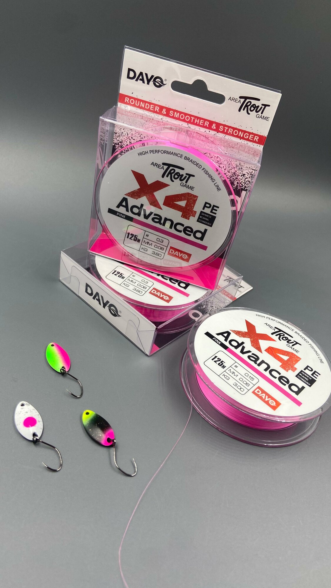 Шнур плетеный для рыбалки 4 жильный 125 м/0,06 м DAYO