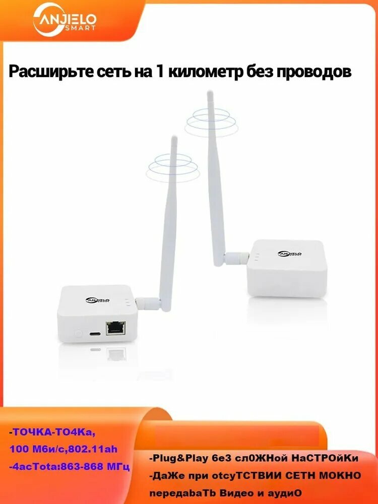 Новый Беспроводной сетевой мост WIFI Halow Bridge протяженностью 1 км с интерфейсом Type C для проникновения в стену 5dBi