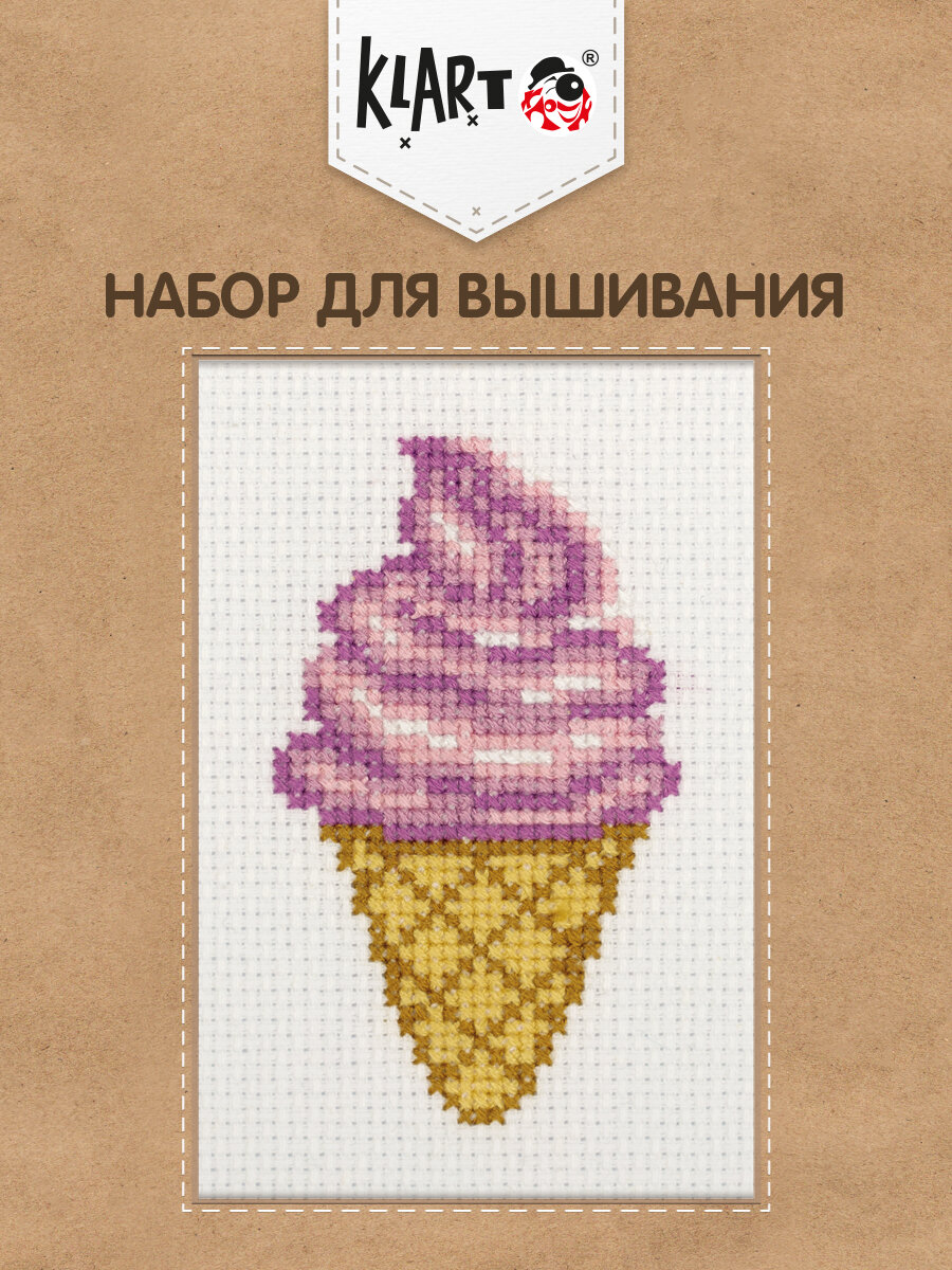 Набор для вышивания мини Klart 12-013 "Мороженое" 8 х 11.5 см