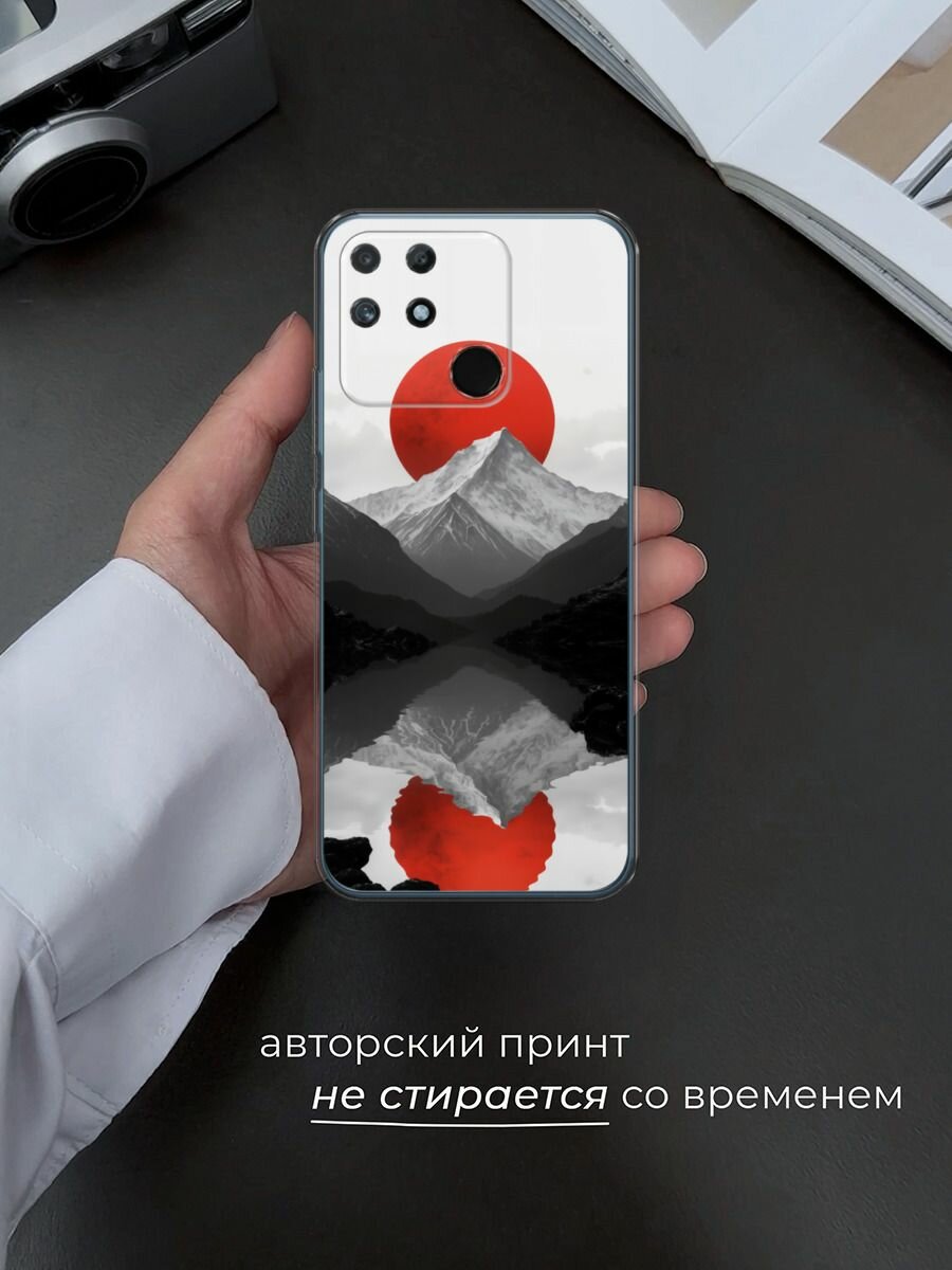 Чехол на Realme Narzo 50A / Реалми Нарзо 50A с принтом Белая гора — фото 1