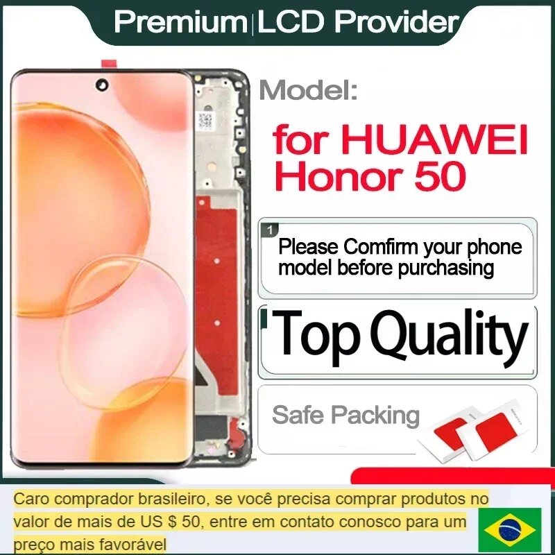 Оригинальные функции 6,57 'ЖК-дисплей для замены сенсорного экрана HUAWEI Honor 50 lcd No frame
