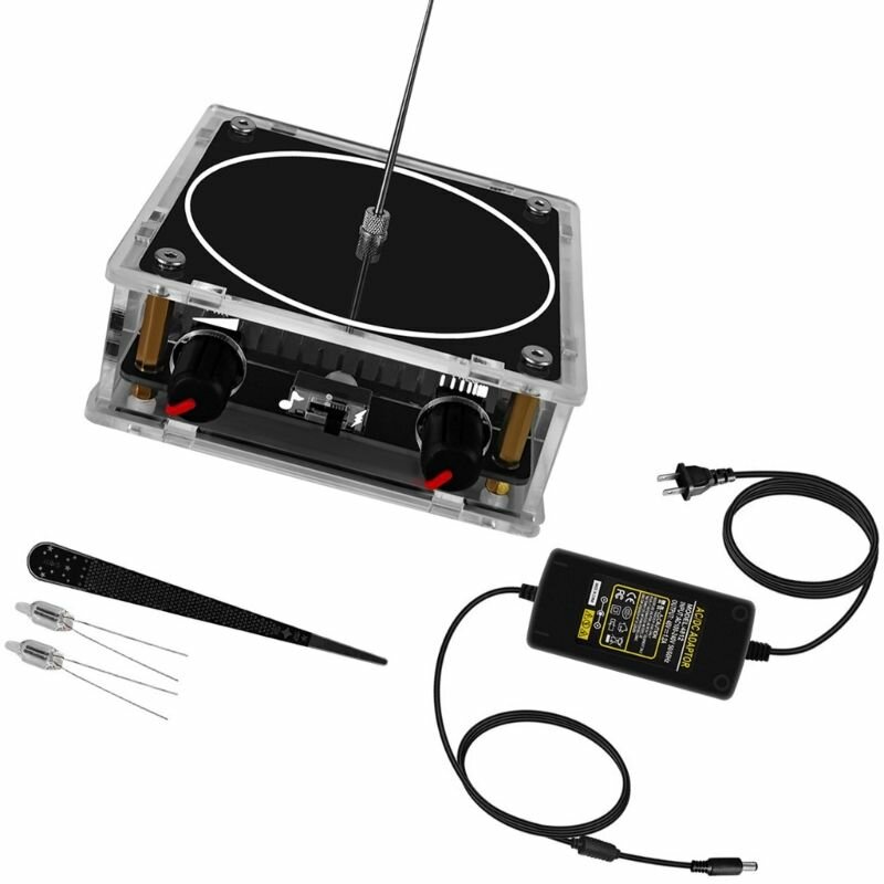 Музыкальная Шкатулка Tesla coil с искусственной Молнией, Сенсорное подключение Bluetooth, Аудио Американского Стандарта-Черный