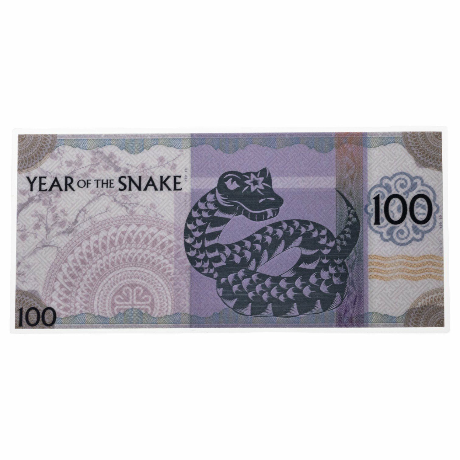 Монголия 100 тугриков 2025 "Skyline Год змеи", Серебро 999, в сохранности UNC