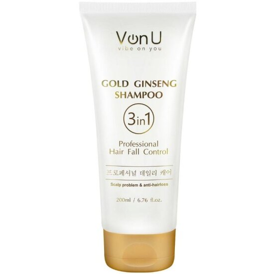 Шампунь для волос Von-u с экстрактом золотого женьшеня, 200 мл