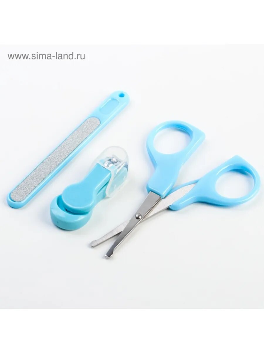 Детский маникюрный набор, 3 предмета: ножницы, пилка, книпс