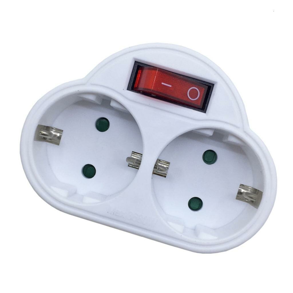 Европейский переходник с выключателем 1 на 2