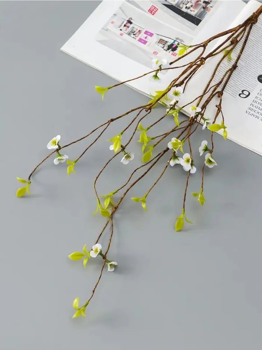 Искуственные цветы "Ранняя вишня" белые, 65 см