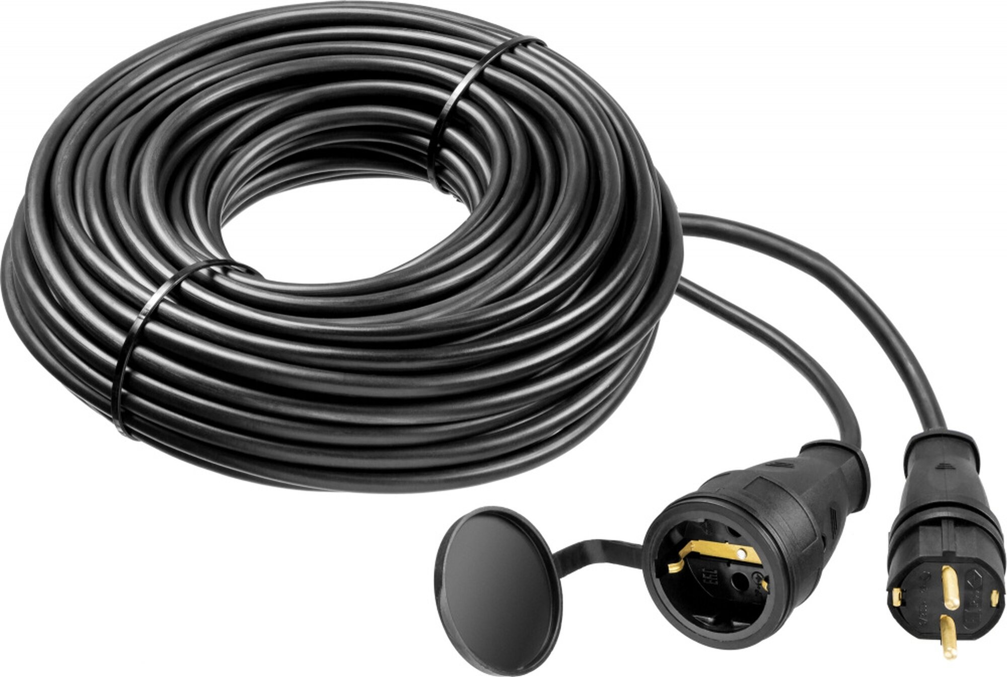 Удлинитель силовой Зубр 55017-30, 30м, розеток 1шт, ток 16A, черный