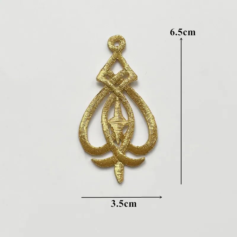 Золотая аппликация COOLAIKE, 6.5x3.5 см, Style R