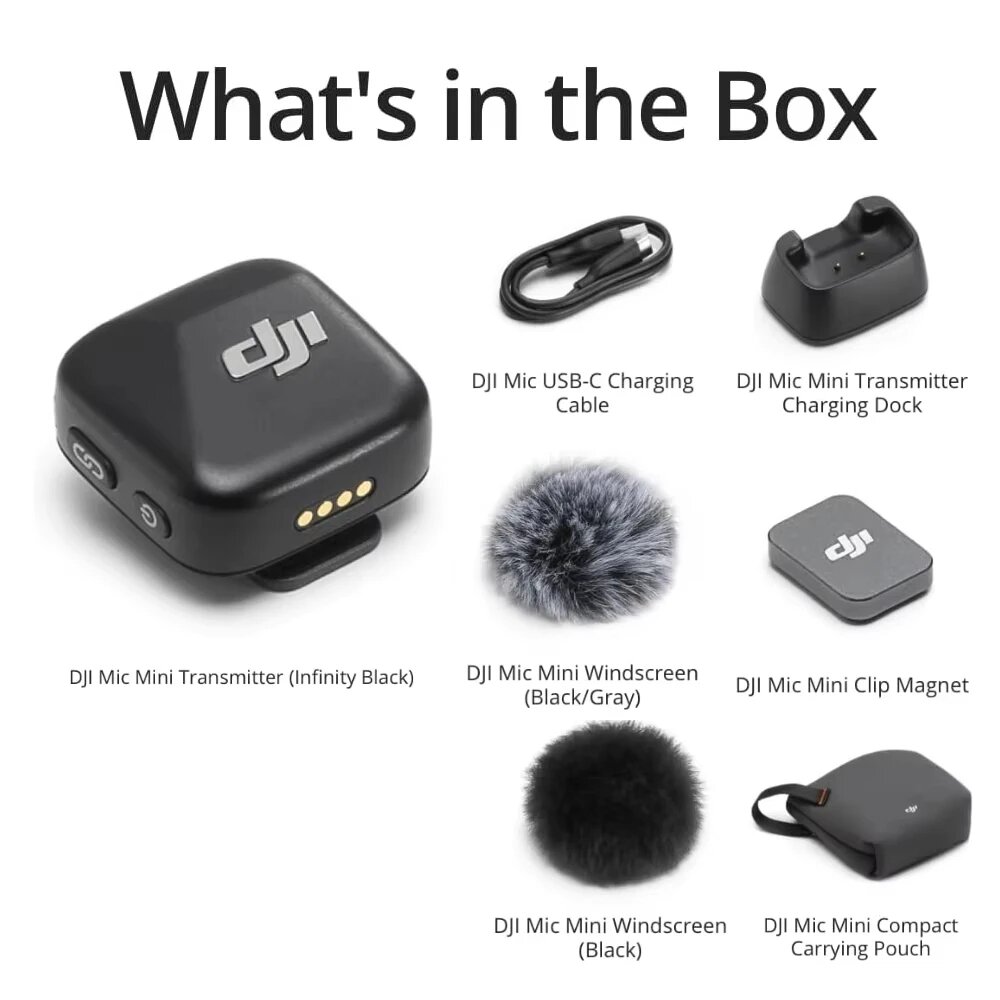 Мини-беспроводной микрофон DJI Mic с интеллектуальным шумоподавлением, высококачественное аудио со стабильной передачей