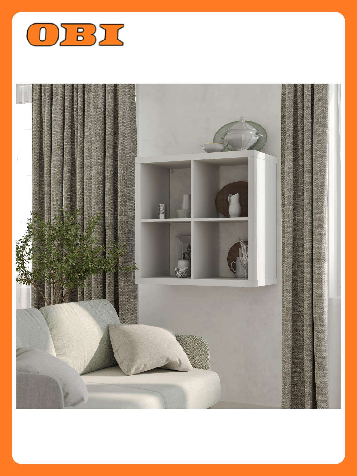 Стеллаж Шведский Стандарт "Фора 4", современный стиль, белый, 76x76x38 см