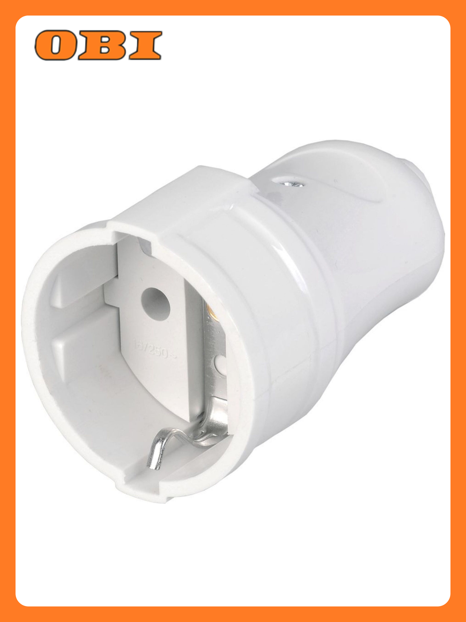 Розетка IEK ERP10-16-01-K01, белая, негорючий ABS-пластик, IP20, 1 гнездо