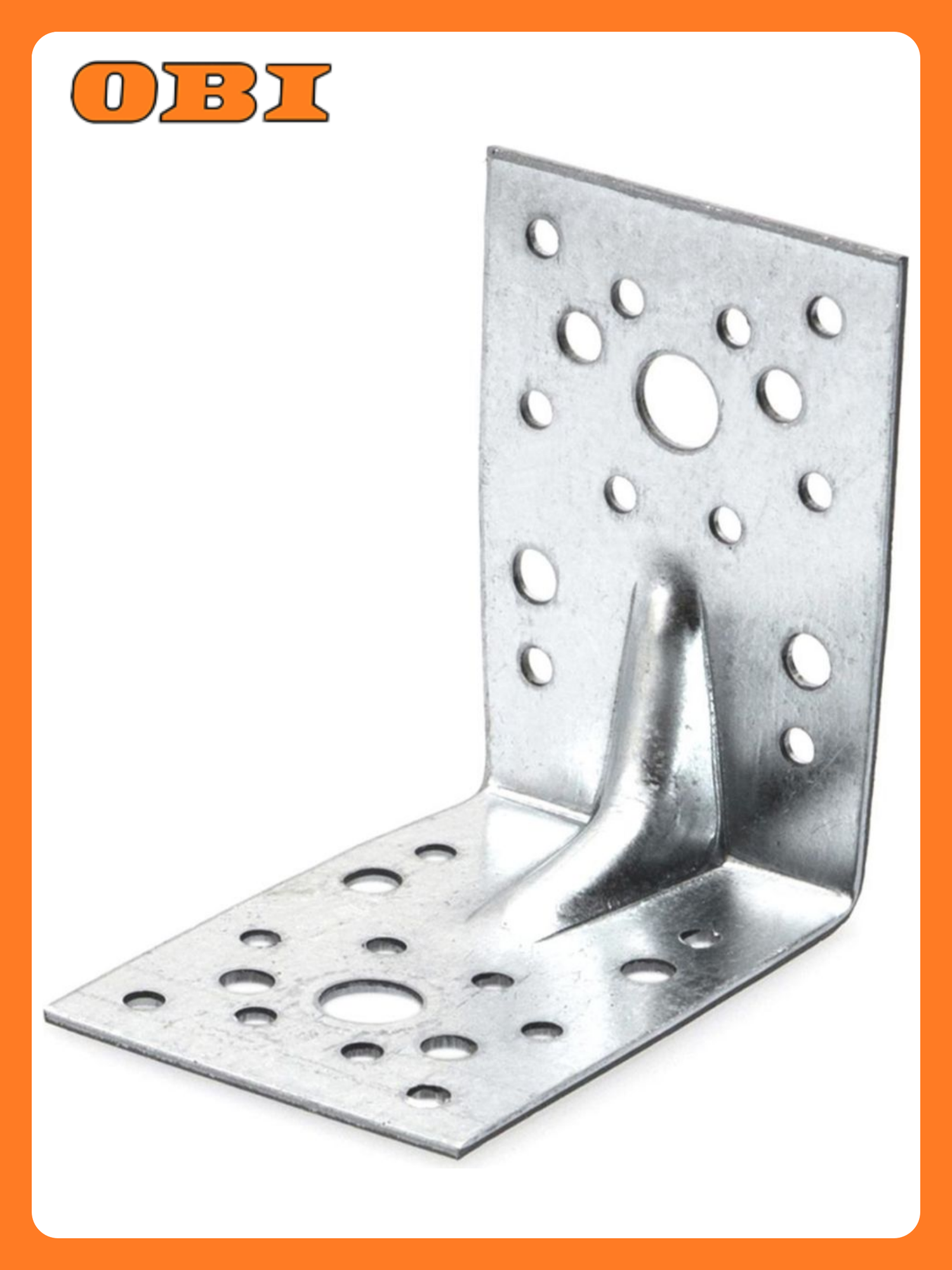 Уголок крепежный Tech-KREP kuu, усиленный, сталь, серебристый, 105x105x90 мм