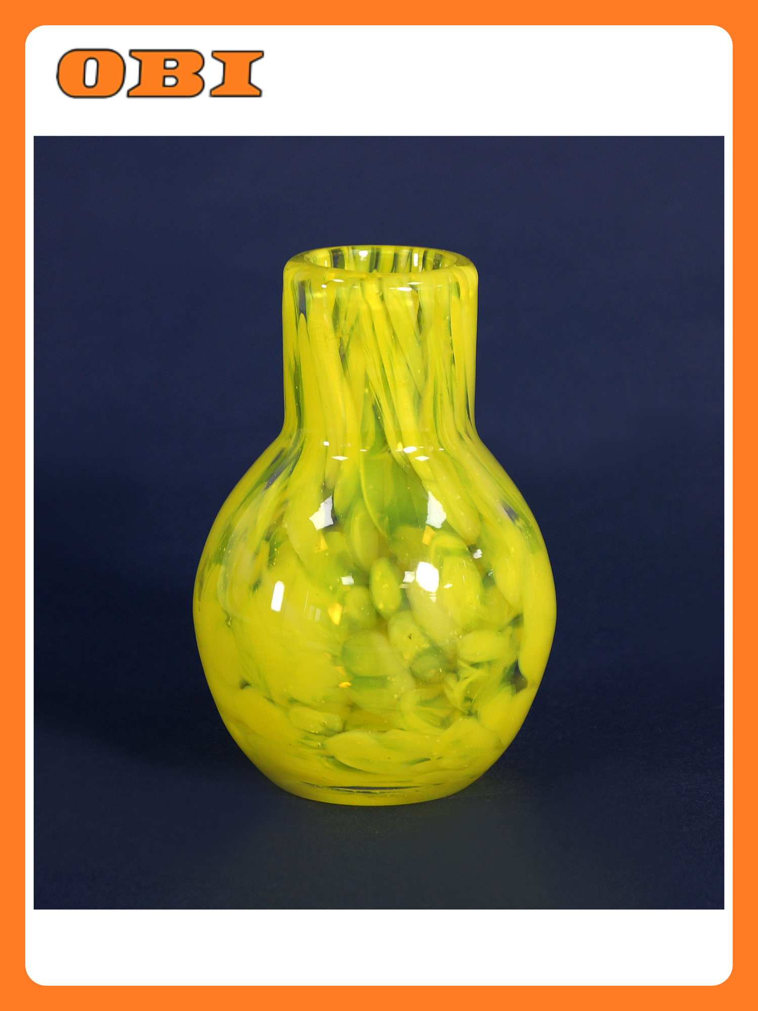 Ваза Evis "Онтарио-3", настольная, стекло, прозрачная, желтая