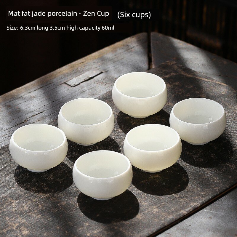 Чаша для чая Suet-fat с нефритовым покрытием, чашка для чая Dehua, белый фарфоровый чайник с крышкой, одинарный Sancai,