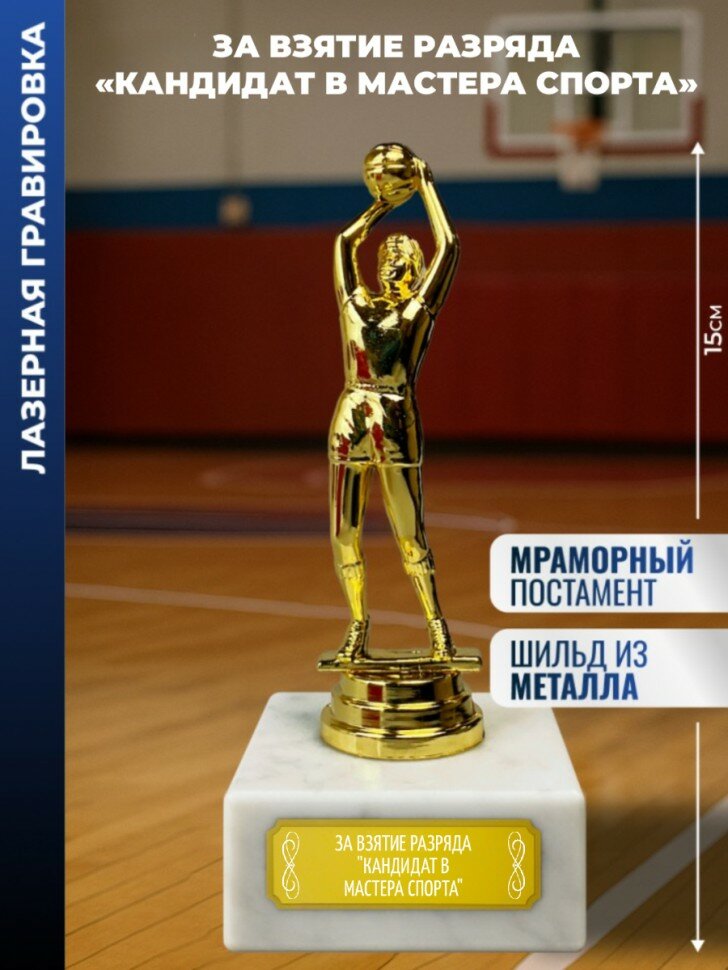 Статуэтка Баскетболист "За взятие разряда "кандидат в мастера спорта"