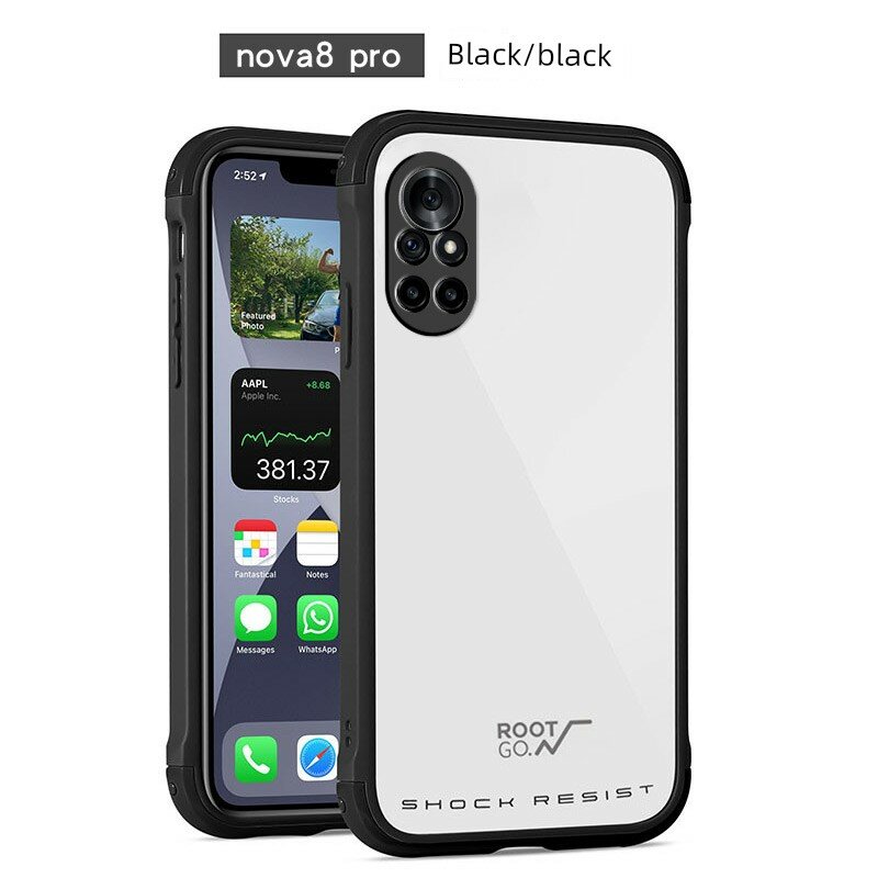 Прозрачный силиконовый чехол для Huawei Nova 8 Pro с полной защитой камеры, ударопрочный, черный цвет, современный стиль